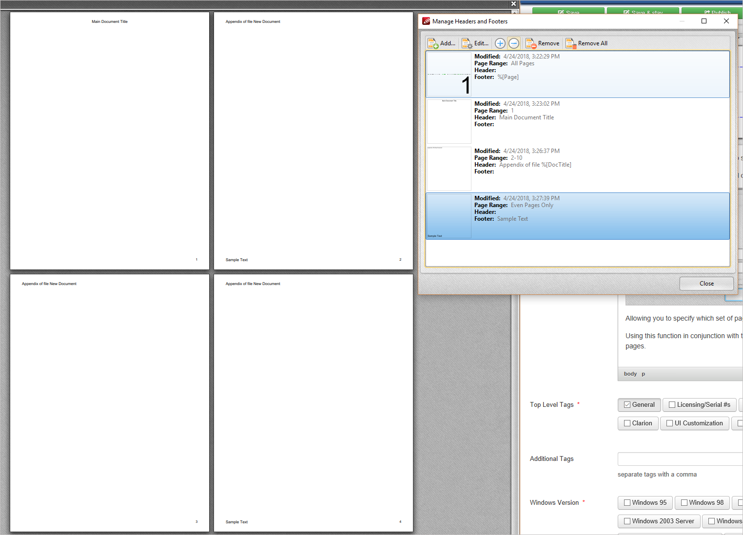 PDF-XChange Co Ltd :: Knowledge Base :: How do I Customize Headers and Footers